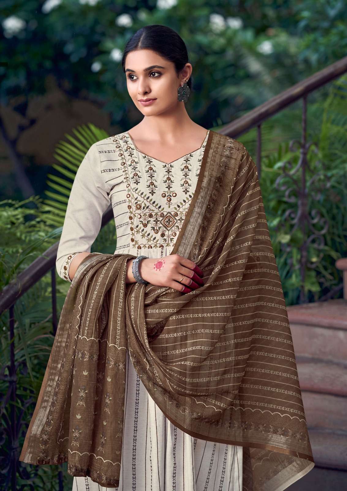 Vitara fashion Rasiya Cotton with Fancy Nayra Cut Readymade suits ...