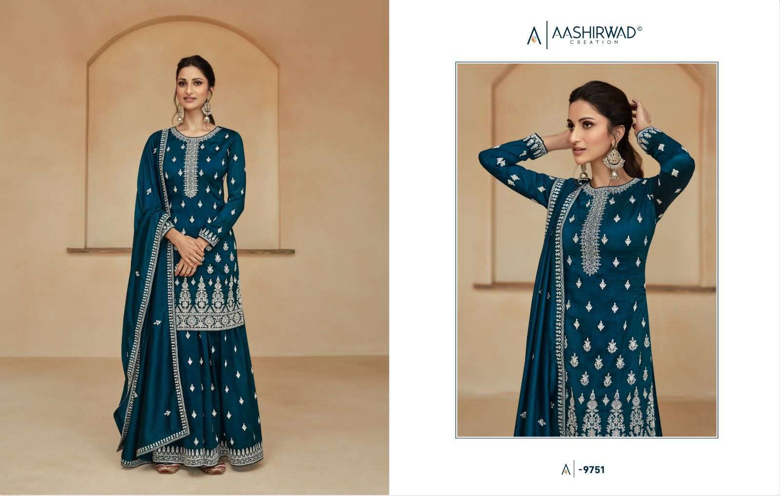 Aashirwad Creation Himani Silk with Designer Top & palazzo Designer ...