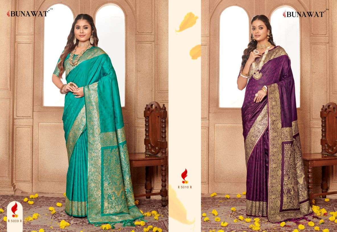 Bunawat Zamdani Banarasi silk with Zari weaving Design saree collection ...