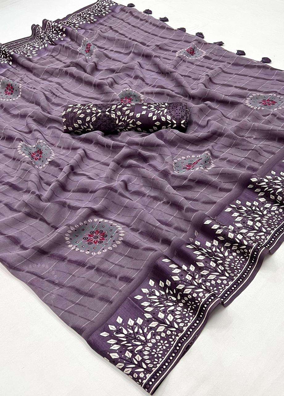 Dhaga Bihag Georgette with fancy weaving design Soft material regular ...