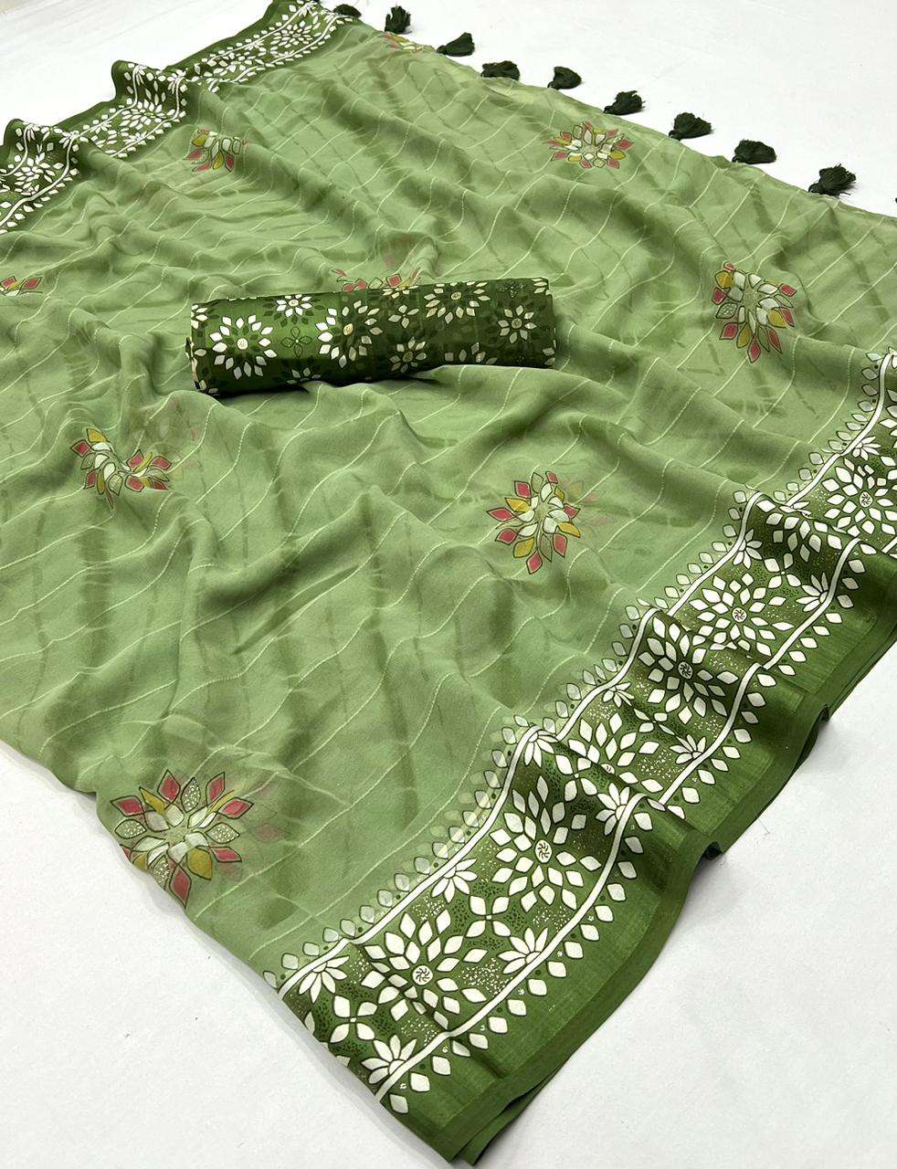 Dhaga Bihag Georgette with fancy weaving design Soft material regular ...