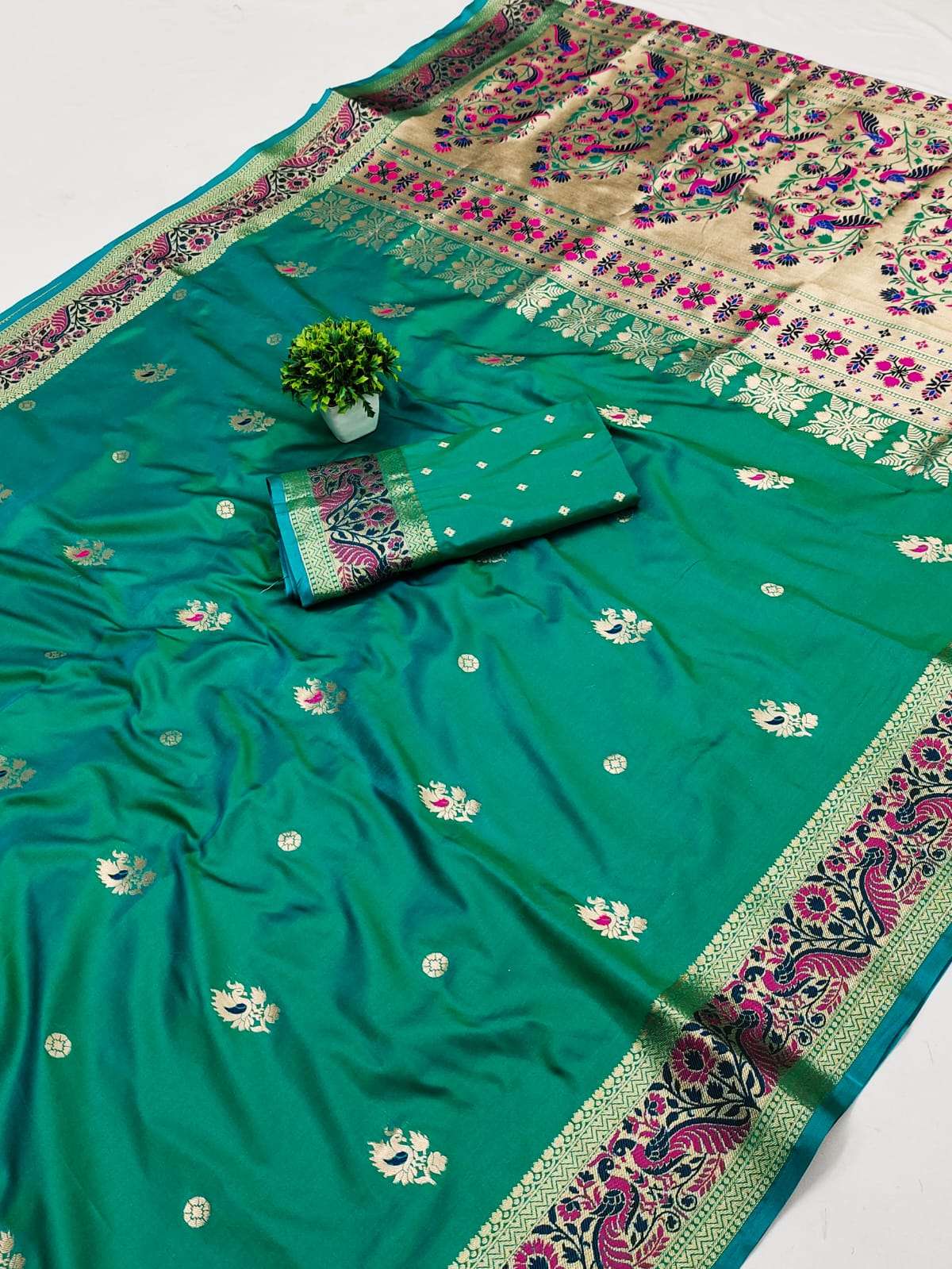 Festival Special Paithani Silk with weaving Design Rich look Palu ...