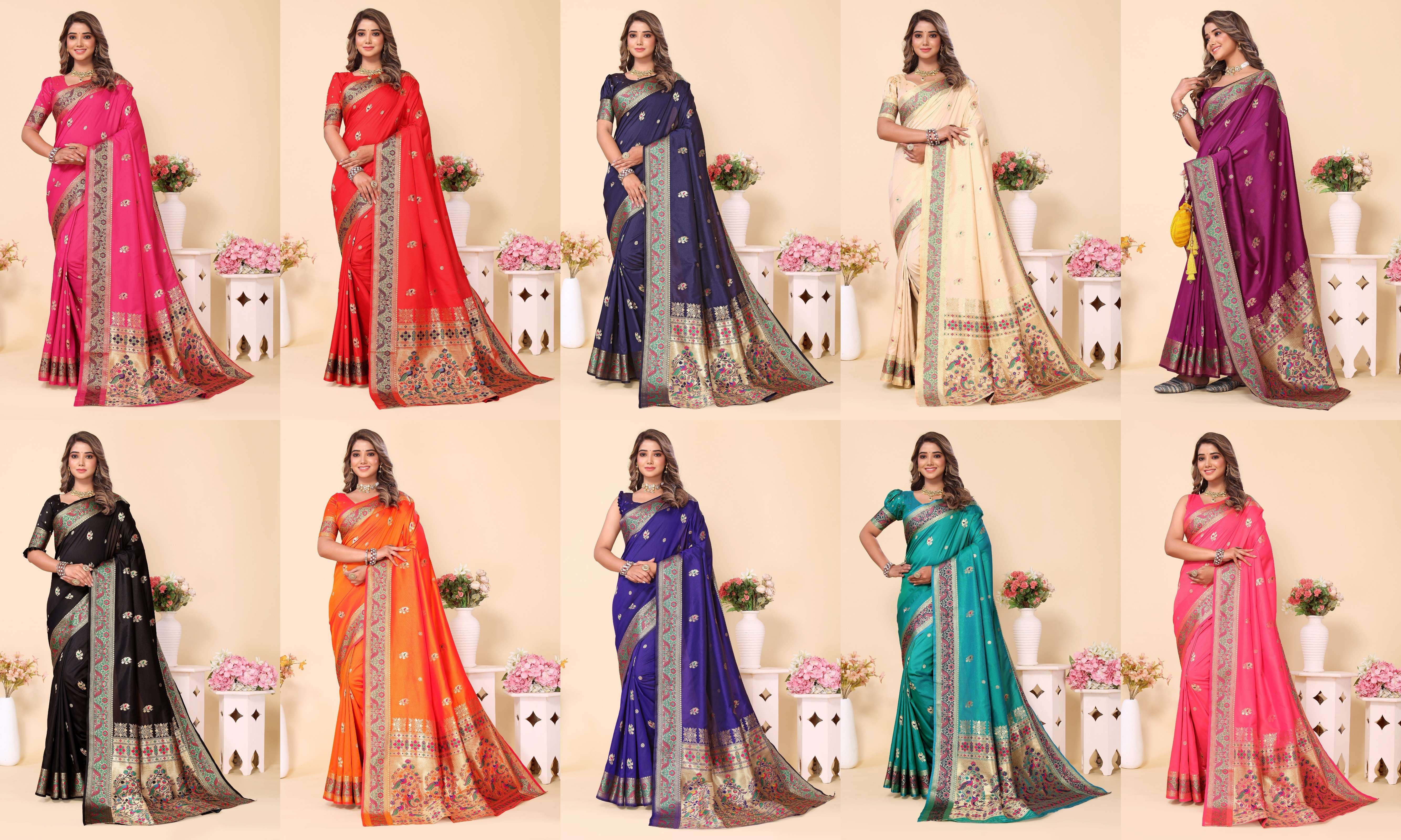 Festival Special Paithani Silk with weaving Design Rich look Palu ...