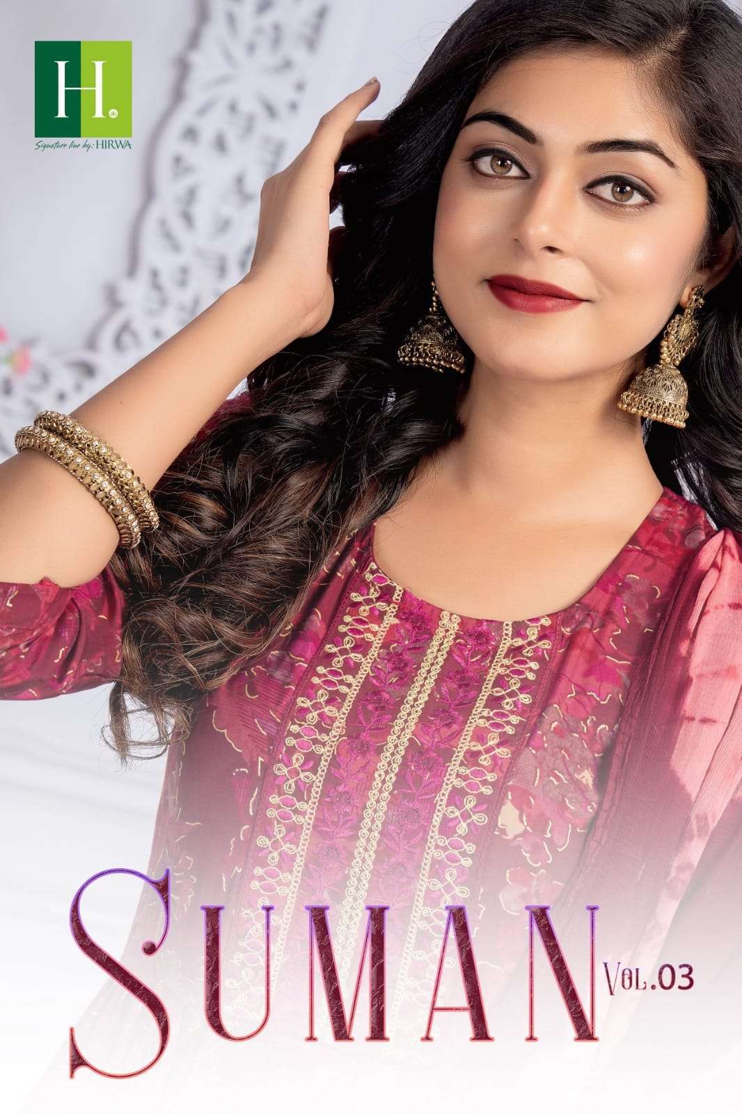 Hirwa Fashion Suman Vol 3 Modal silk with Nayra Cut Readymade suits ...