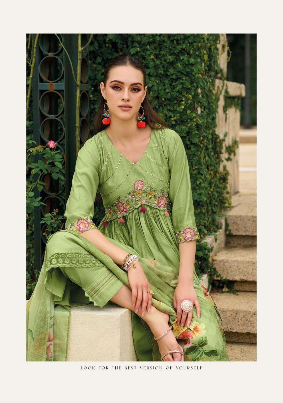 Kailee Fashion Rozani Viscose silk with fancy Handwork Festival special ...