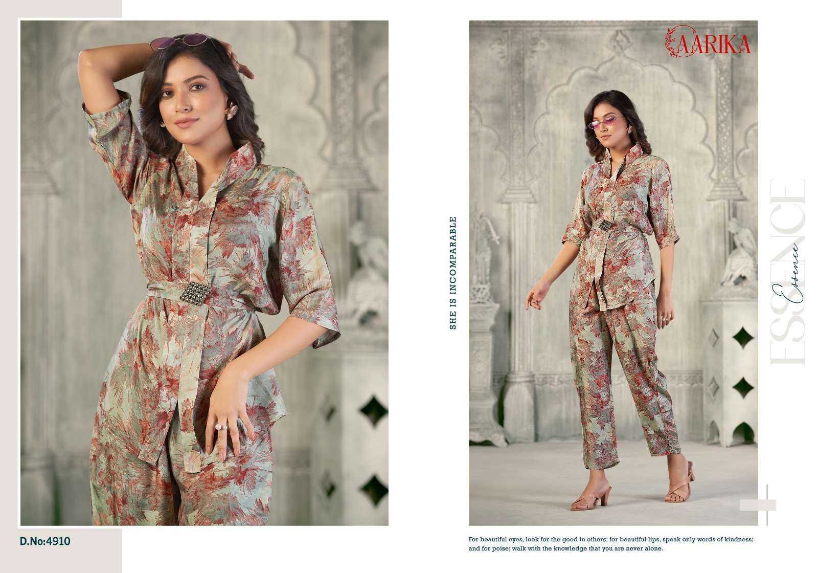 Muslin silk with digital printed Cordset style kurti & bottom ...