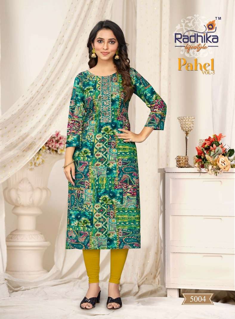Radhika Lifestyle Pahel vol 5 Cotton with printed Regular wear kurti ...