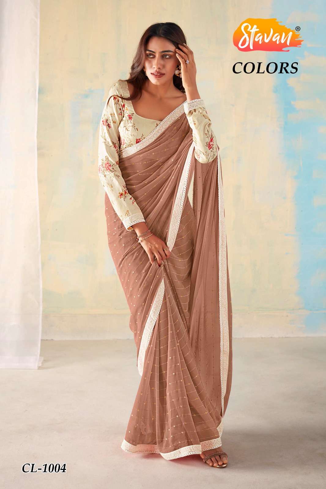 Stavan Saree colors Georgette with fancy designer Festival special ...