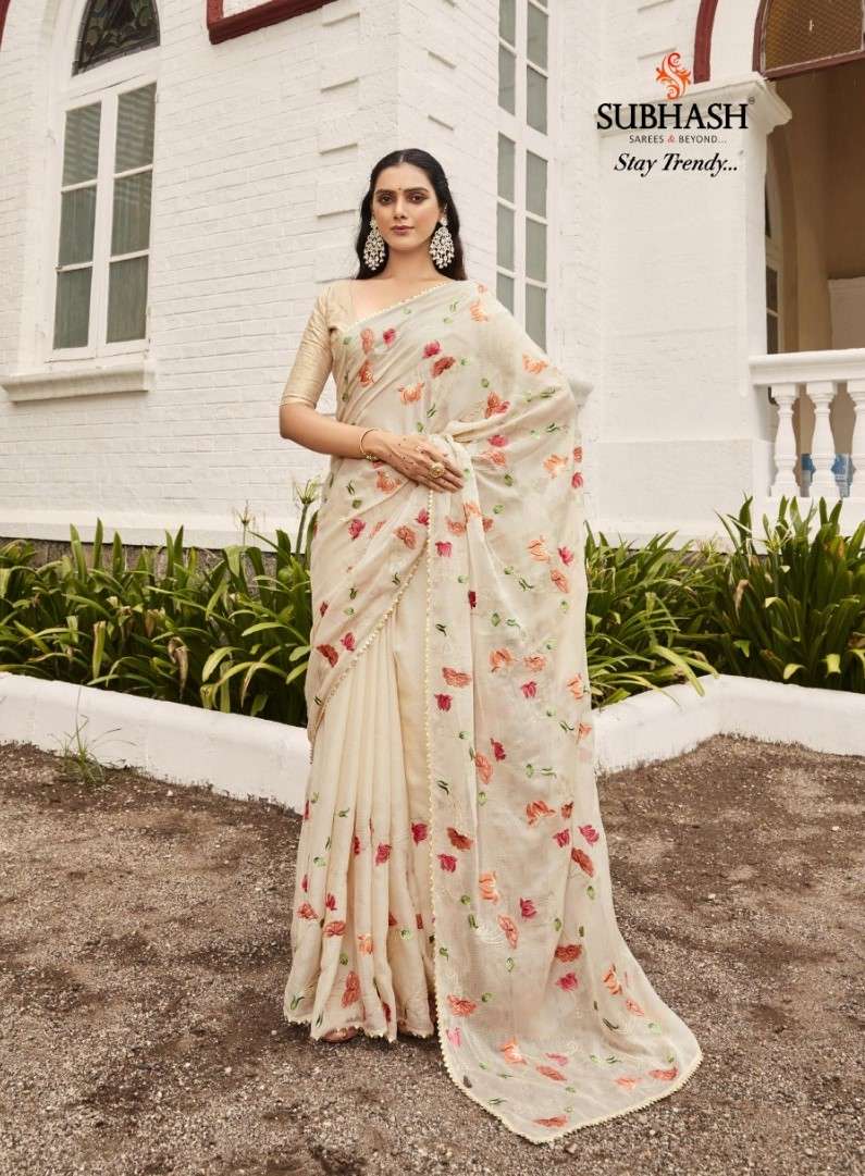 Subhash Shakti Chiffon with Embroidery work designer saree collection ...