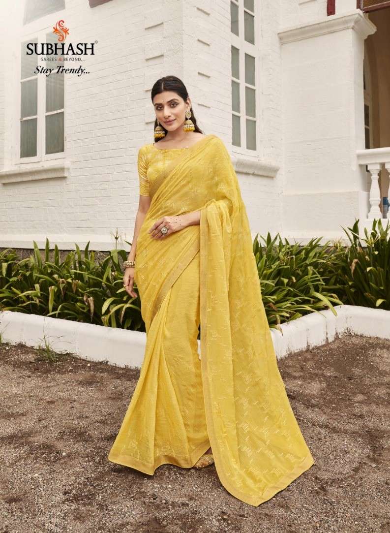 Subhash Shakti Chiffon with Embroidery work designer saree collection ...