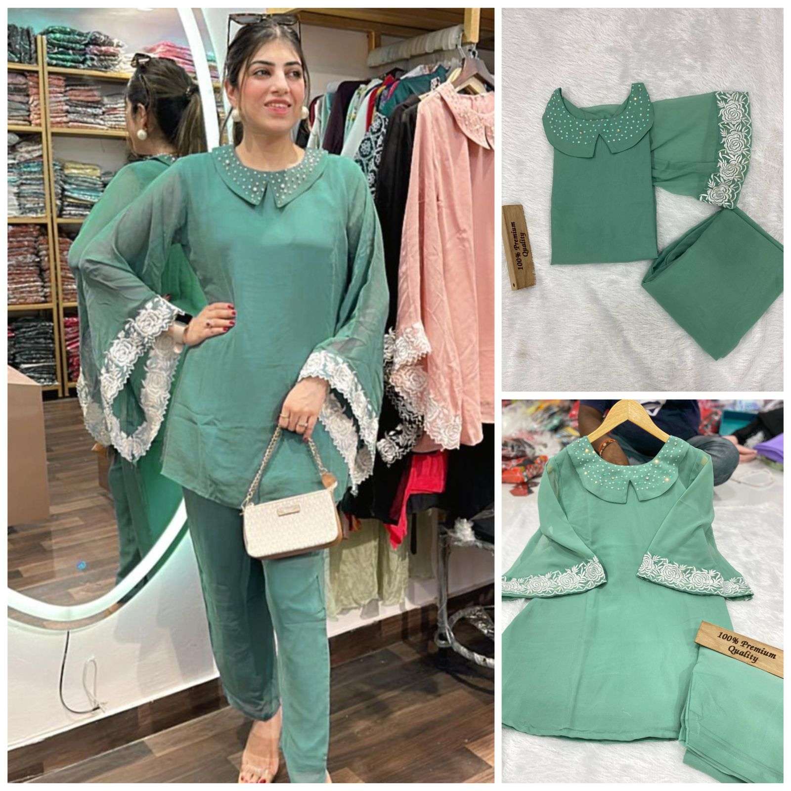 Western Style Georgette with Fancy Top & bottom Collection at best rate