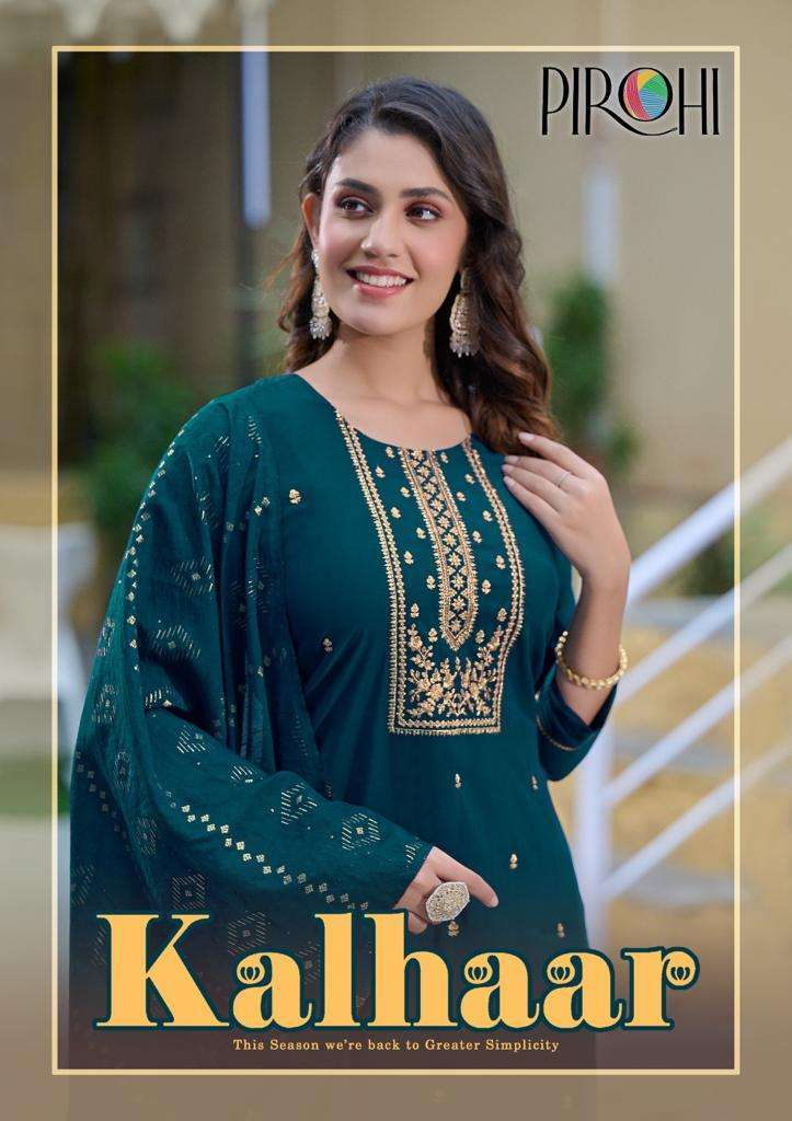 pirohi present kalhaar vol 1 Viscose silk with Fancy Embroidery work ...