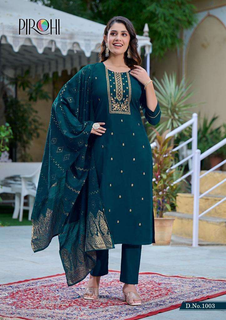 pirohi present kalhaar vol 1 Viscose silk with Fancy Embroidery work ...