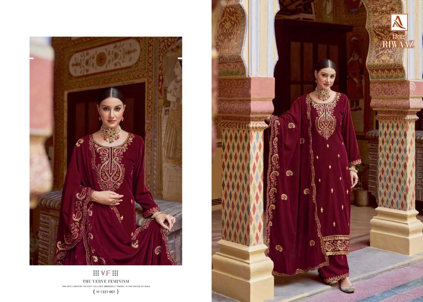 Alok Suits Riwaaz Velvet With Embroidery work Pakistani suits ...