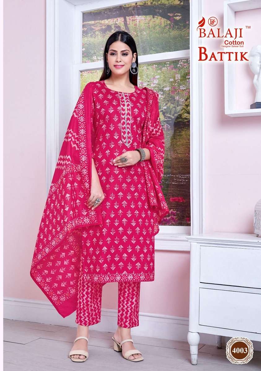BALAJI BATTIK COTTON ART WORK VOL 4 Cotton with Batik Printed Salwar ...