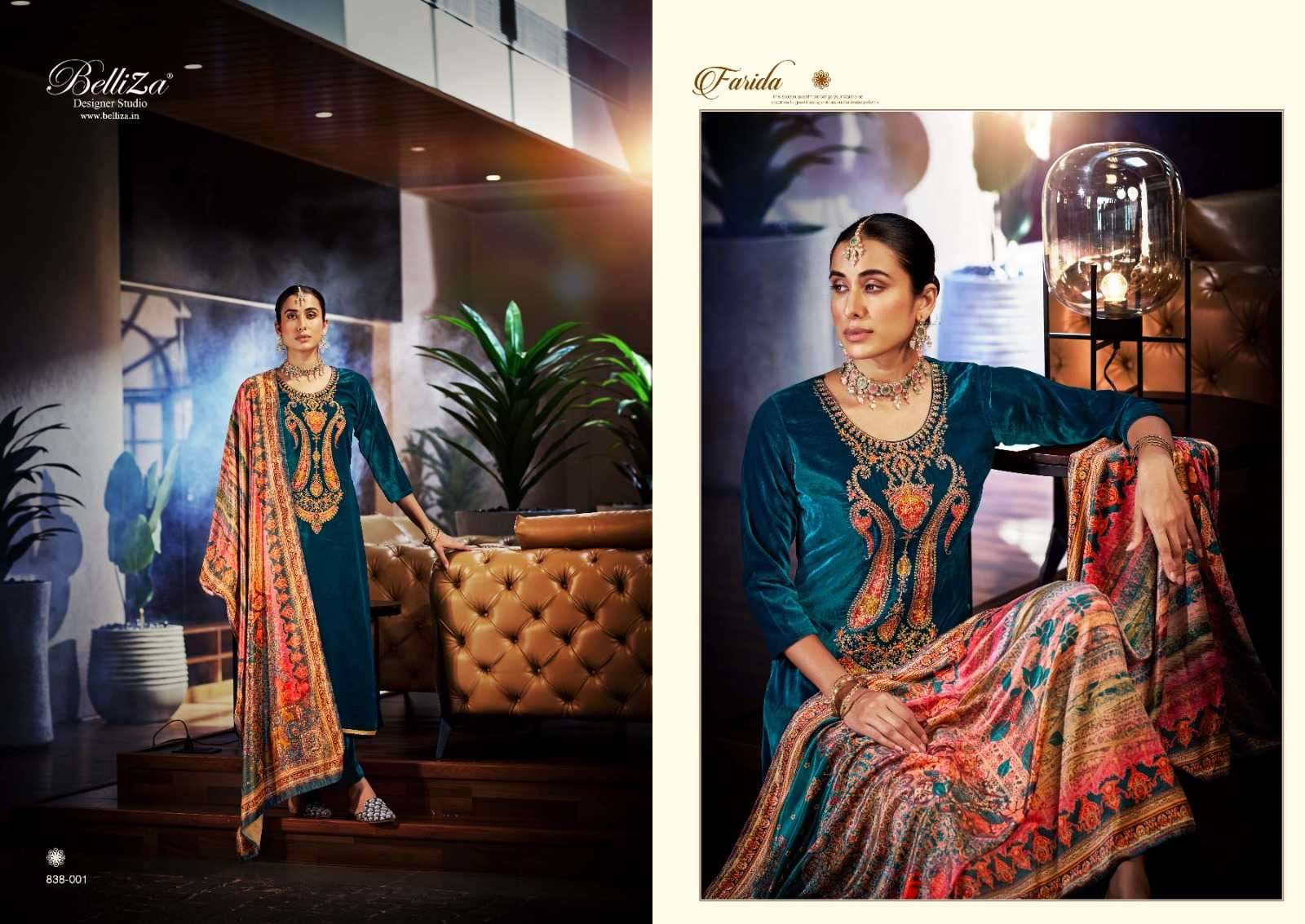 Belliza Designer Studio Farida Velvet with Fancy Winter wear salwar ...