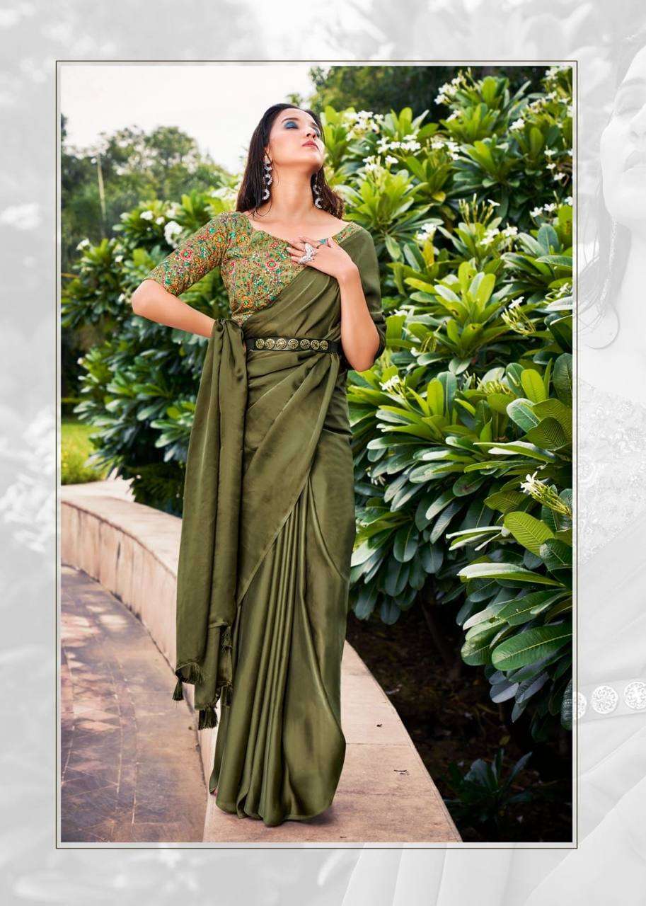 Devsena Satin Silk with Plan Fancy Saree collection at best rate