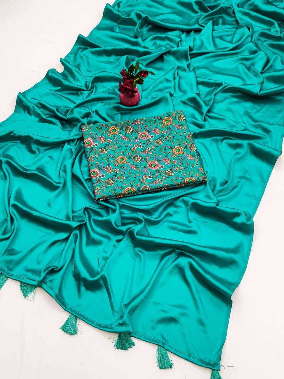 Devsena Satin Silk with Plan Fancy Saree collection at best rate