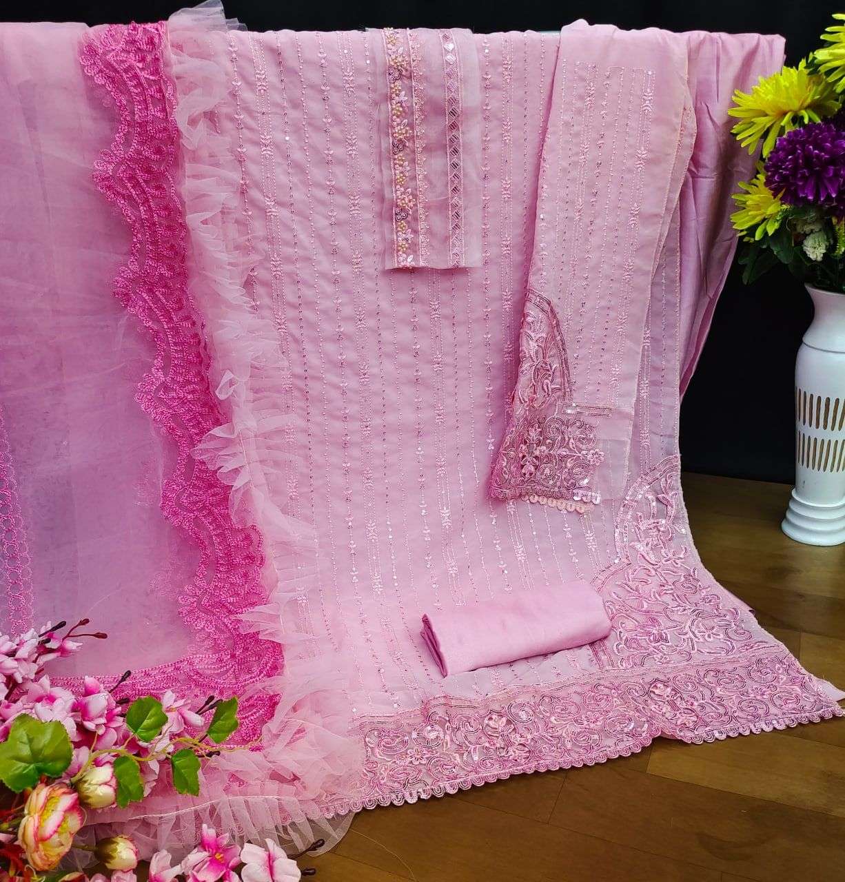 Festival Special Georgette with Sequence Embroidery Stone Work ...