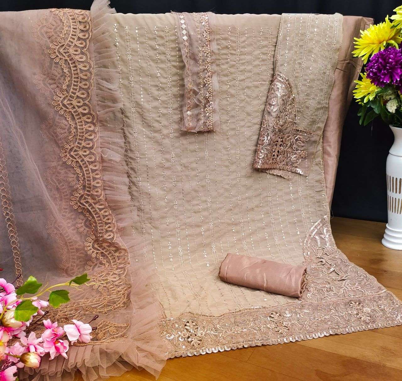 Festival Special Georgette with Sequence Embroidery Stone Work ...