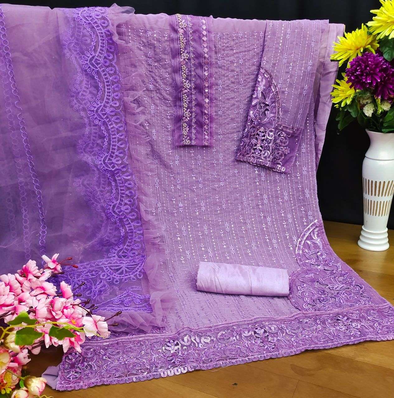 Festival Special Georgette with Sequence Embroidery Stone Work ...