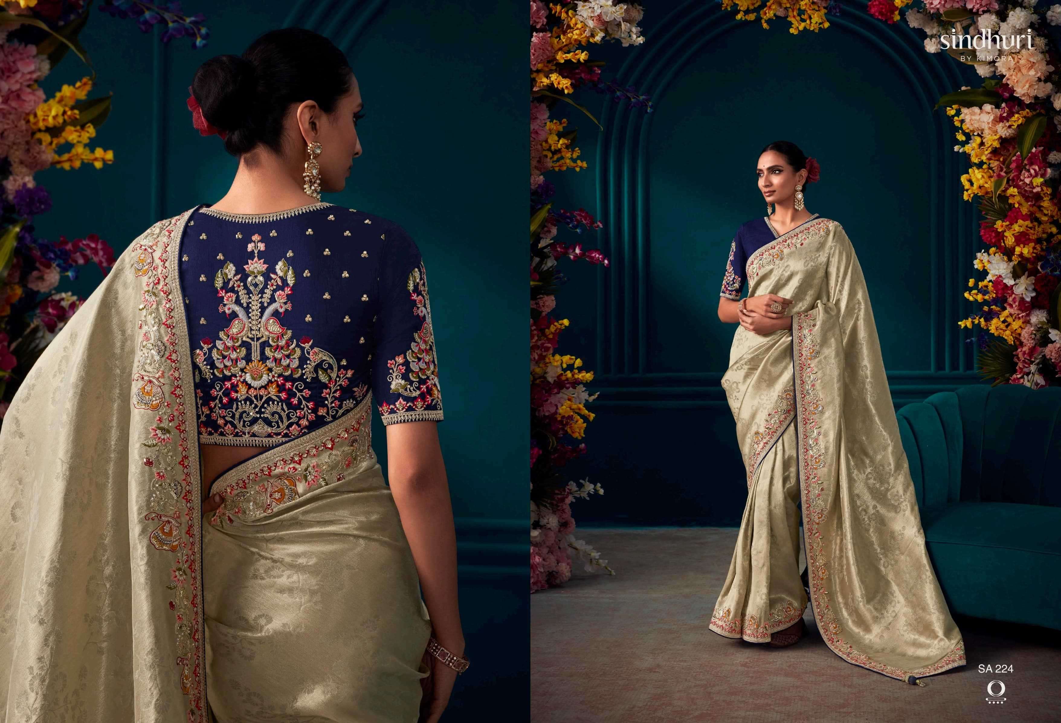 KIMORA SINDHURI TYOHAAR Silk with Handwork Designer Border Wedding ...
