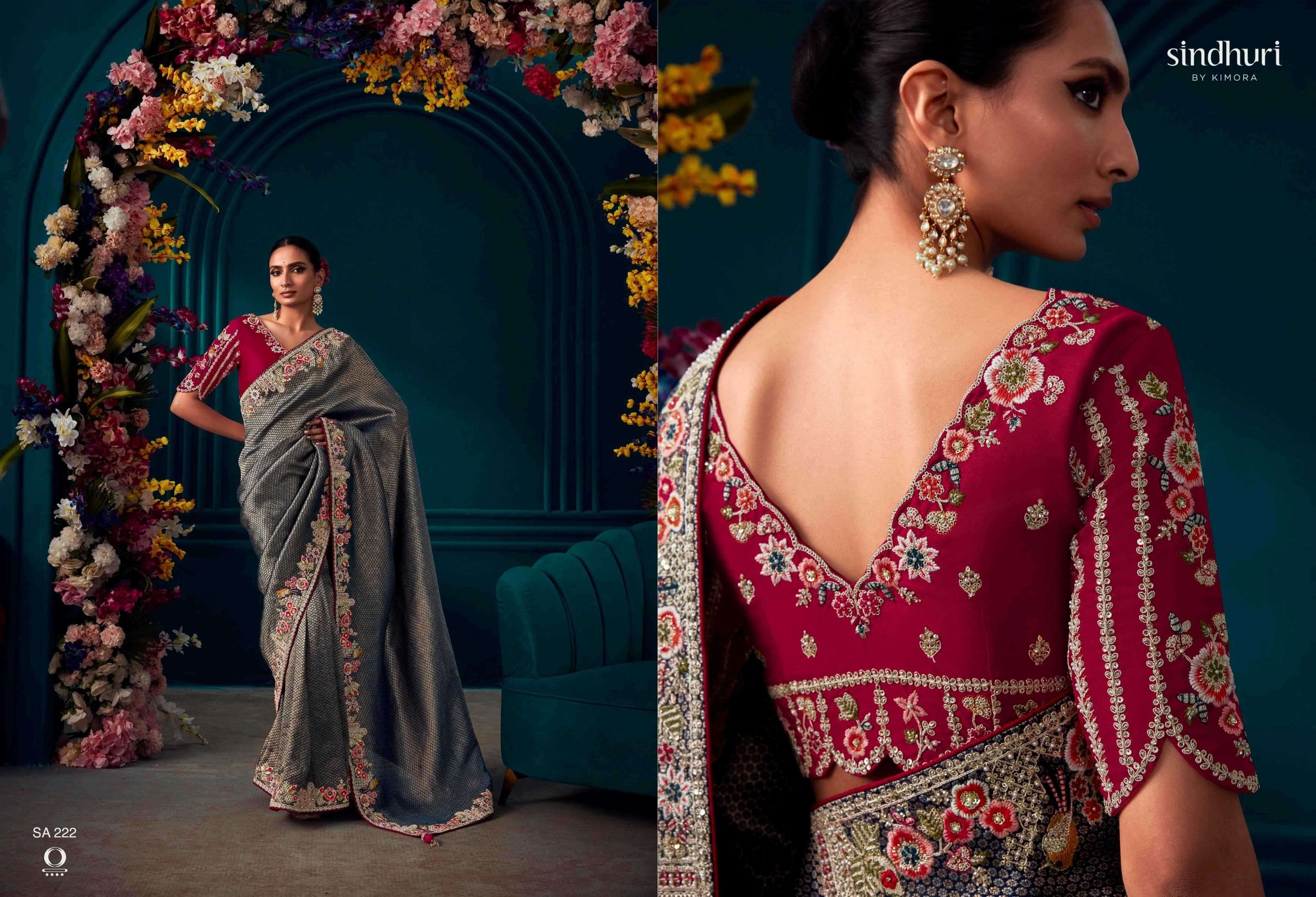 KIMORA SINDHURI TYOHAAR Silk with Handwork Designer Border Wedding ...