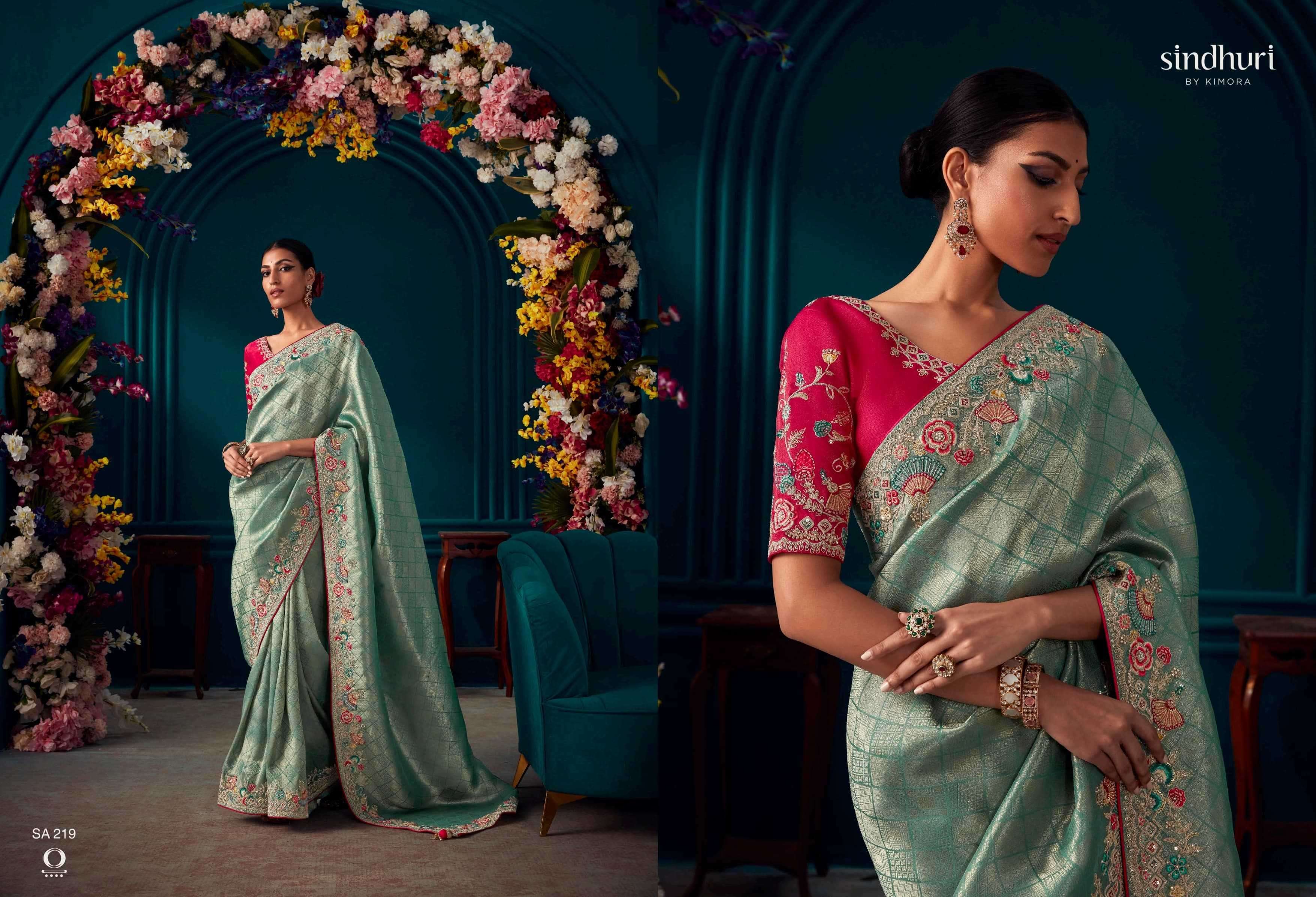 KIMORA SINDHURI TYOHAAR Silk with Handwork Designer Border Wedding ...