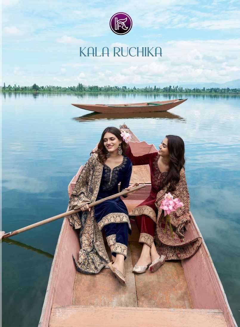 Kala Fashion Ruchika Winter Special Velvet with fancy Dress material ...