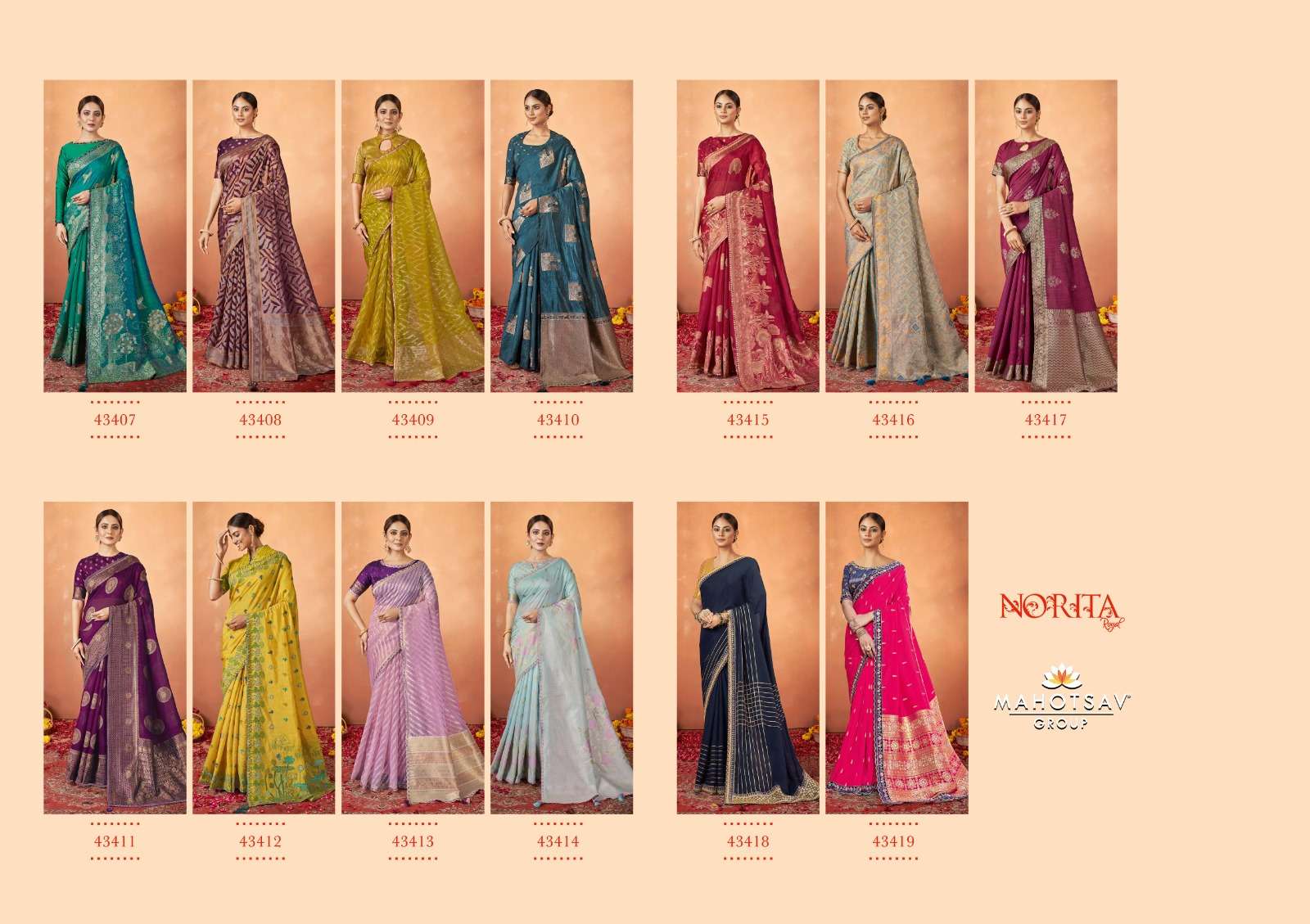Mahotsav Mohmanthan Norita 43400 Series Pradha Silk with Designer ...