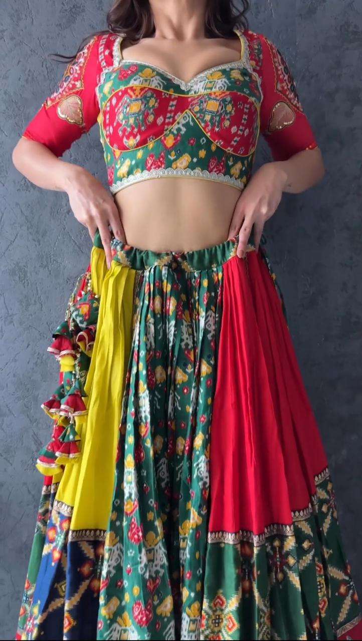 Navratri special Crepe with digital Patola Print Lehnega choli ...