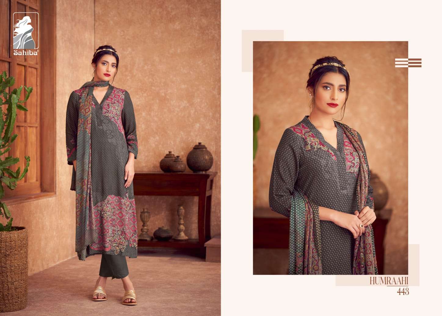 Sahiba Humraahi Silk with digital printed fancy Dress material ...