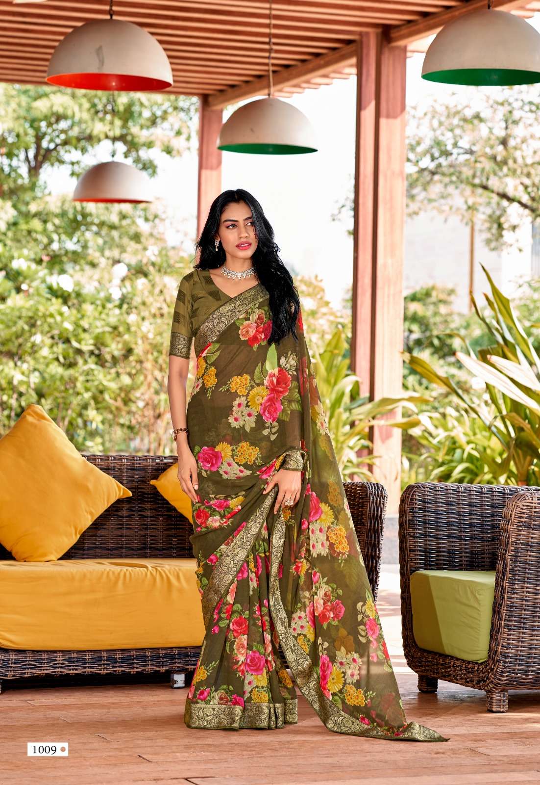 Stavan FULDANI Weightless Georgette with Flower Printed Fancy saree ...