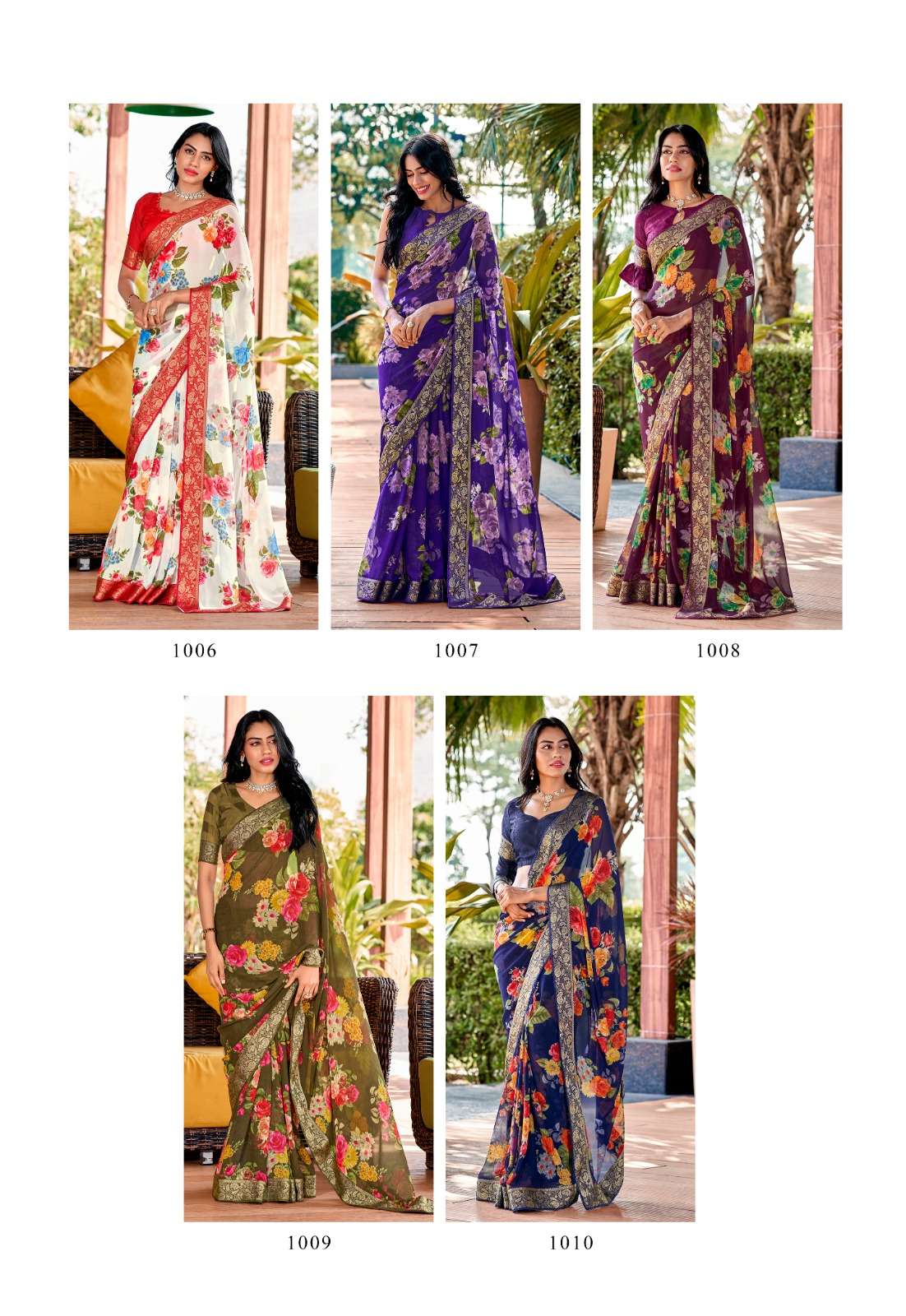 Stavan FULDANI Weightless Georgette with Flower Printed Fancy saree ...