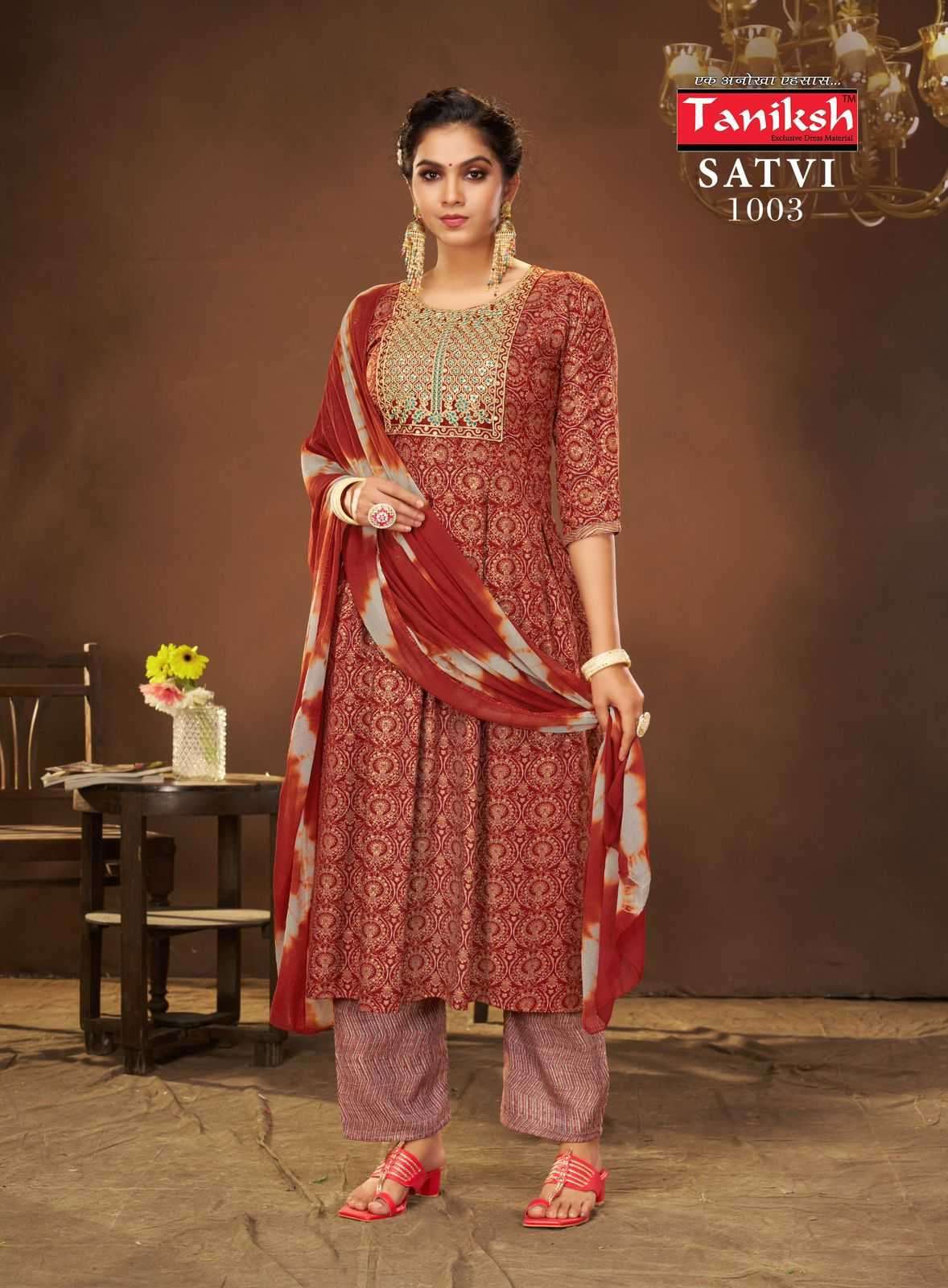 Taniksh Satvi Anarkali Style Silk with festival Special Designer ...