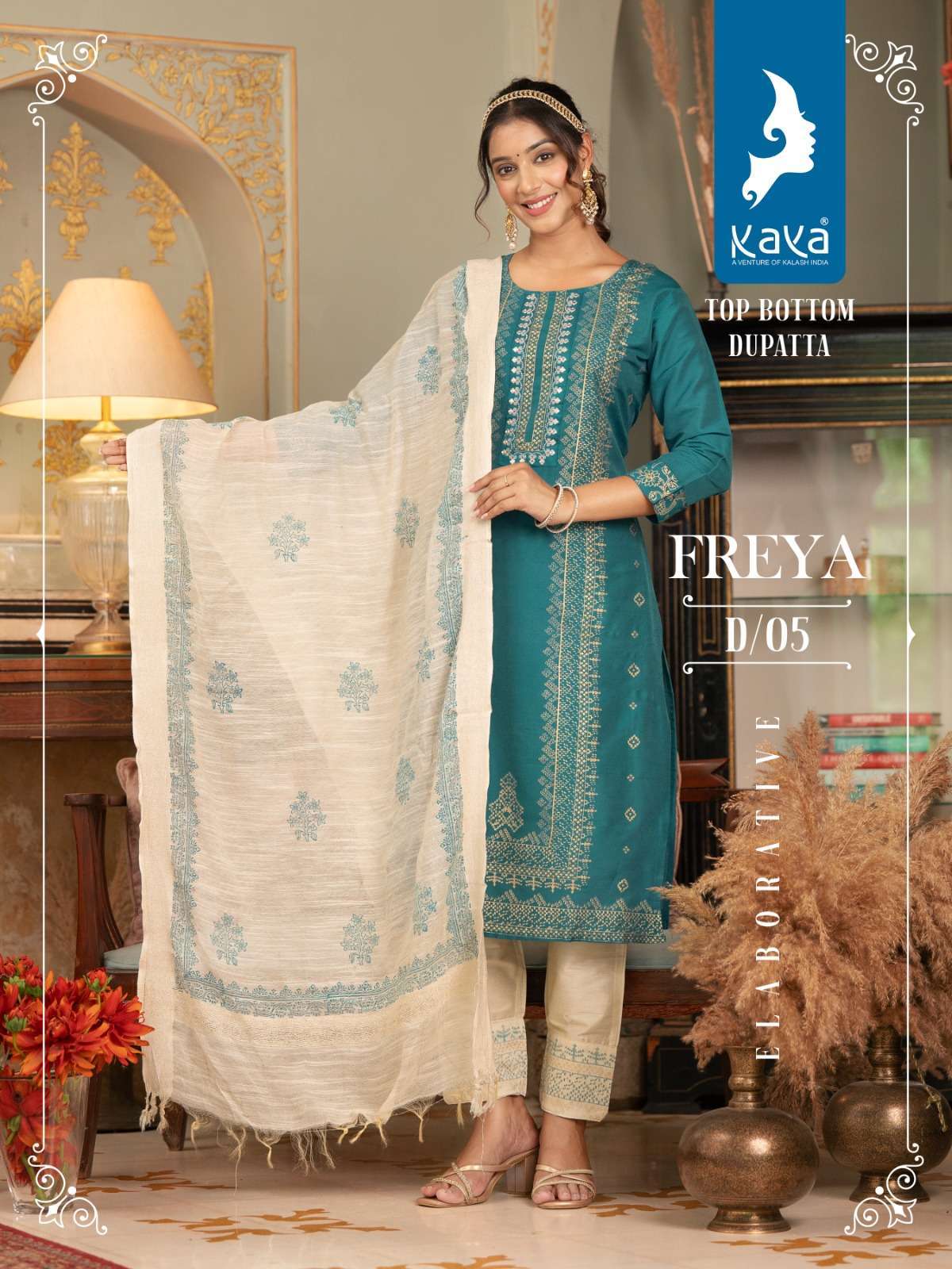 kaya present freya Silk with fancy Block Print Readymade suits ...