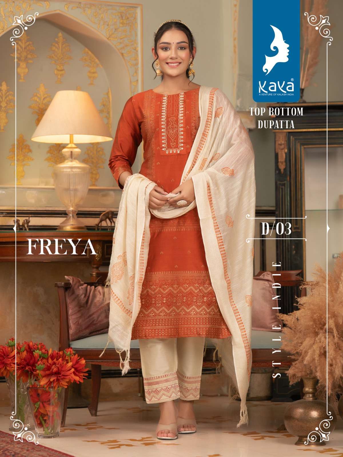 kaya present freya Silk with fancy Block Print Readymade suits ...