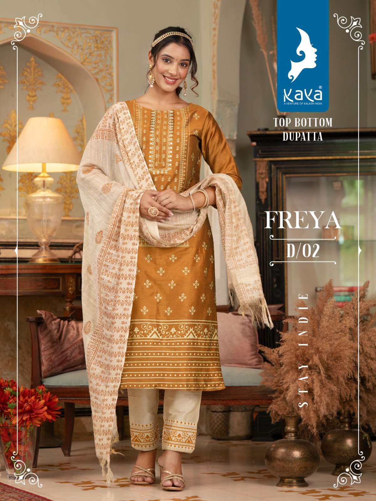 kaya present freya Silk with fancy Block Print Readymade suits ...