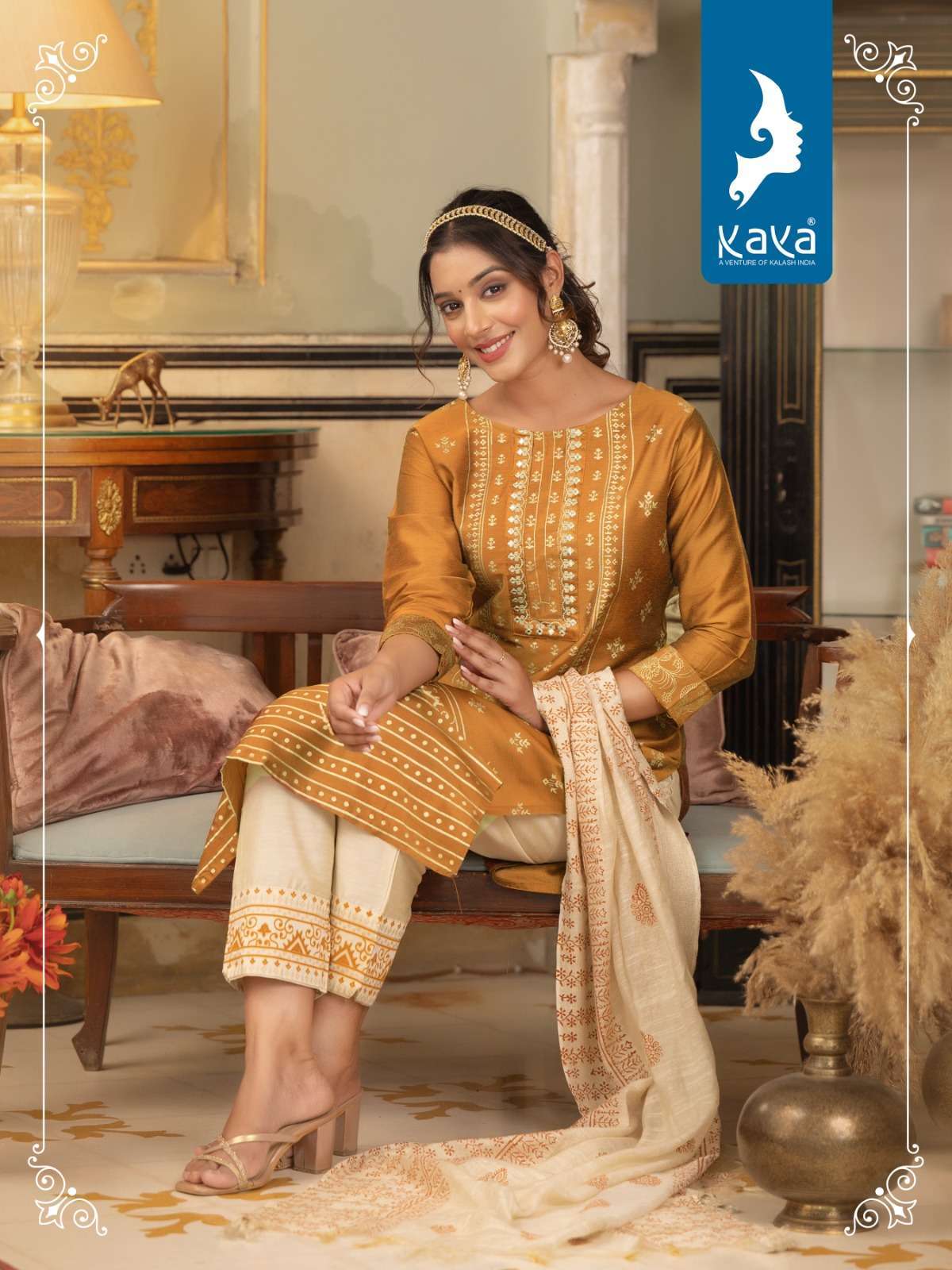 kaya present freya Silk with fancy Block Print Readymade suits ...