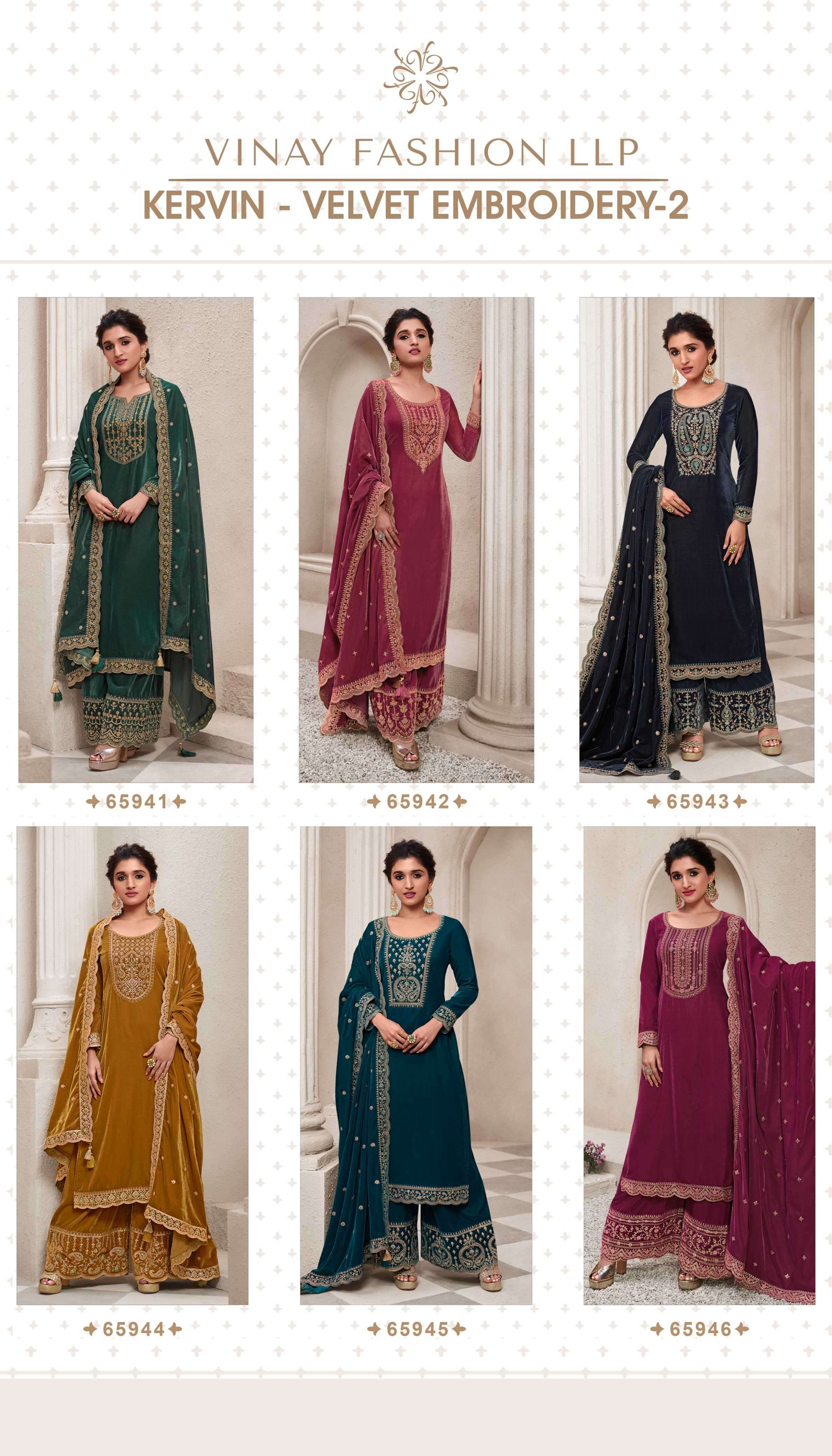 vinay fashion kervin velvet emboidery vol 2 Velvet with designer Winter ...