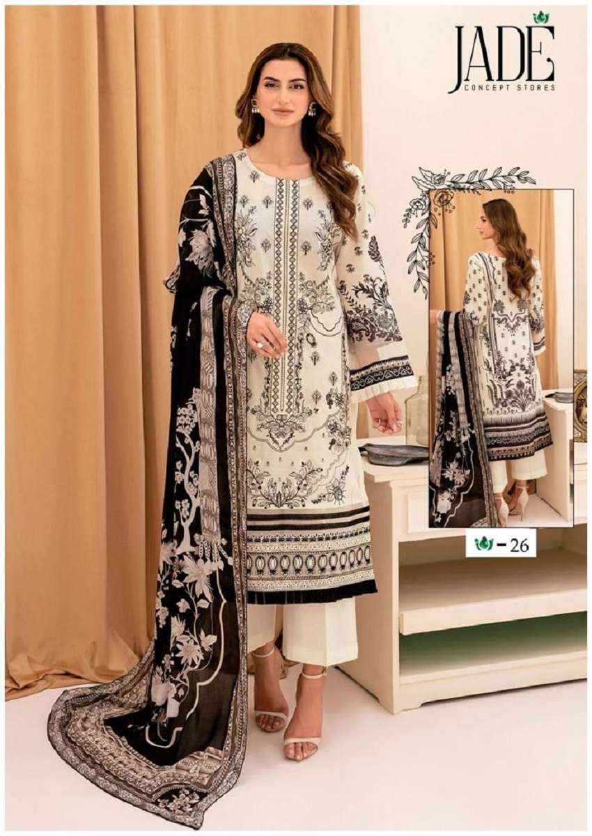 Jade Chevron vol 3 Lawn Cotton with Fancy Printed Pakistani salwar ...