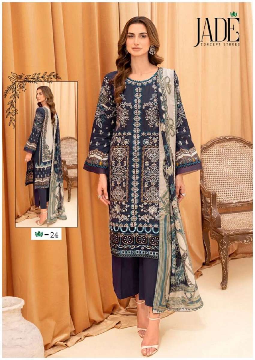 Jade Chevron vol 3 Lawn Cotton with Fancy Printed Pakistani salwar ...