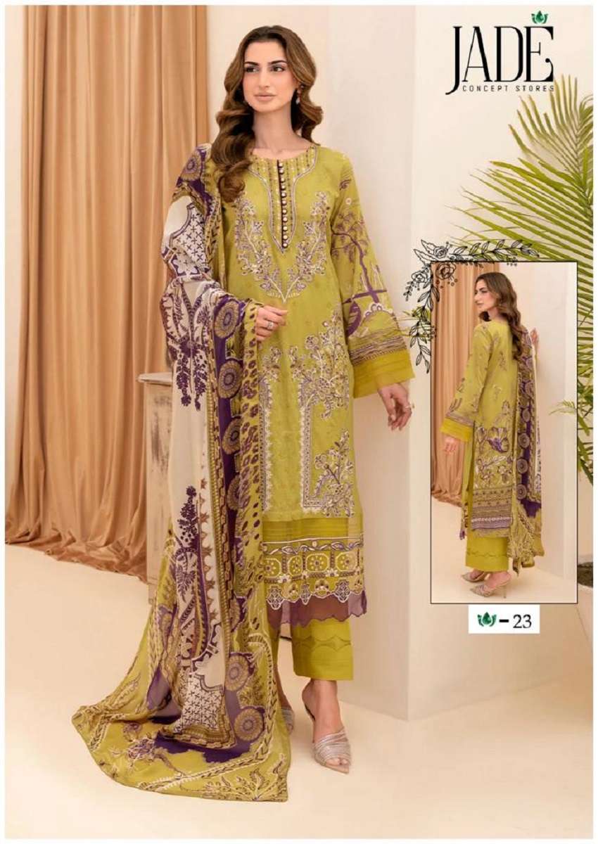 Jade Chevron vol 3 Lawn Cotton with Fancy Printed Pakistani salwar ...