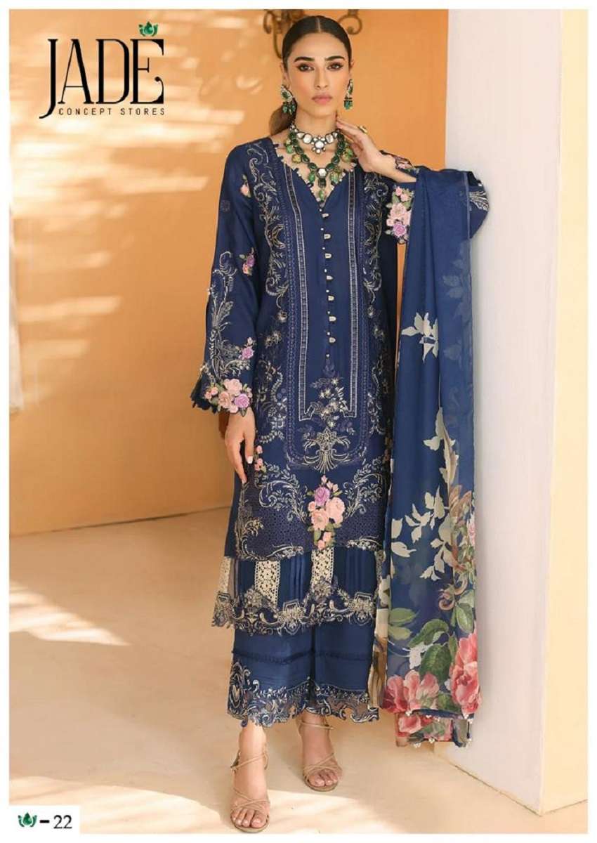 Jade Chevron vol 3 Lawn Cotton with Fancy Printed Pakistani salwar ...