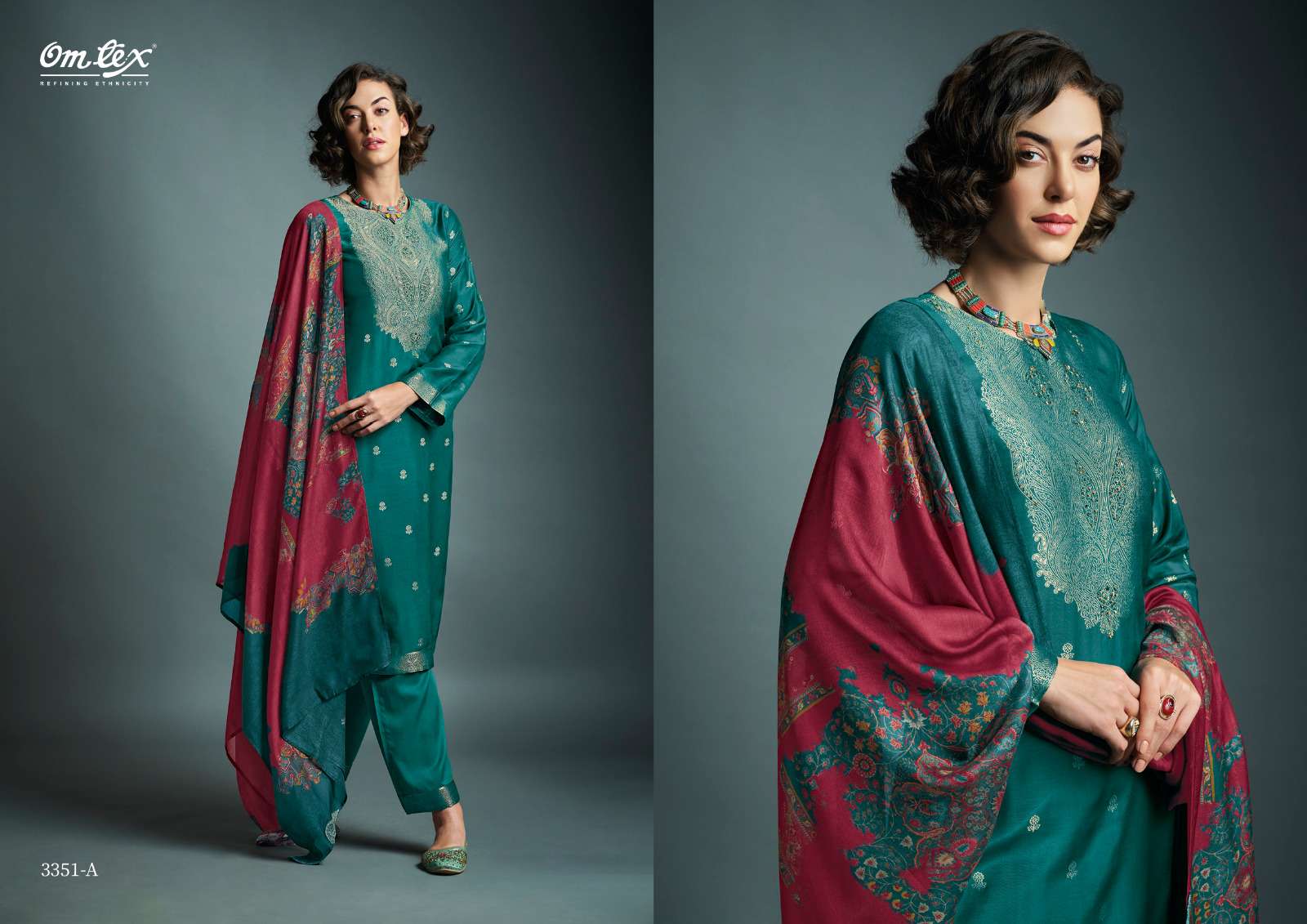 Om Tex Aamond Vol -XVll Muslin Silk with fancy Salwar Kameez collection ...