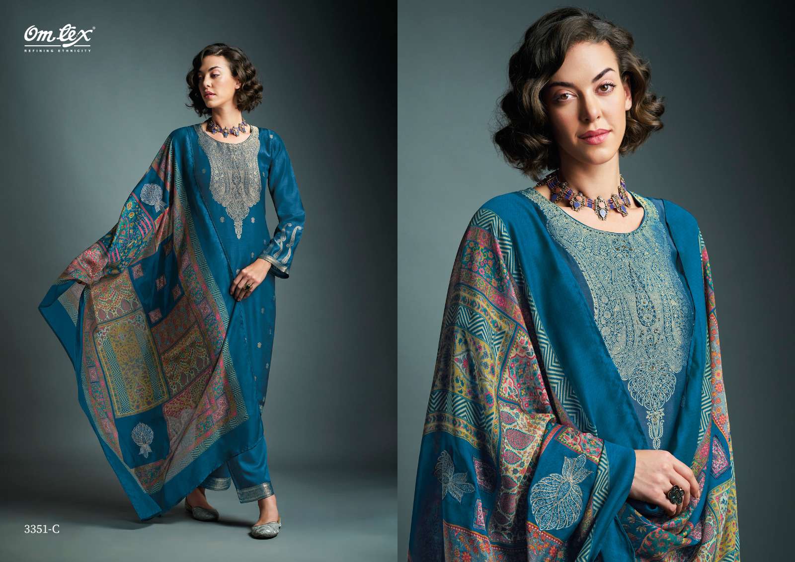 Om Tex Aamond Vol -XVll Muslin Silk with fancy Salwar Kameez collection ...