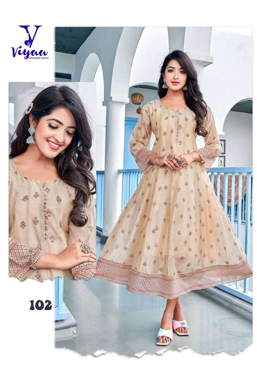 viyaa designer star girl Chanderi Modal Silk Classy Look Anarkali Style ...