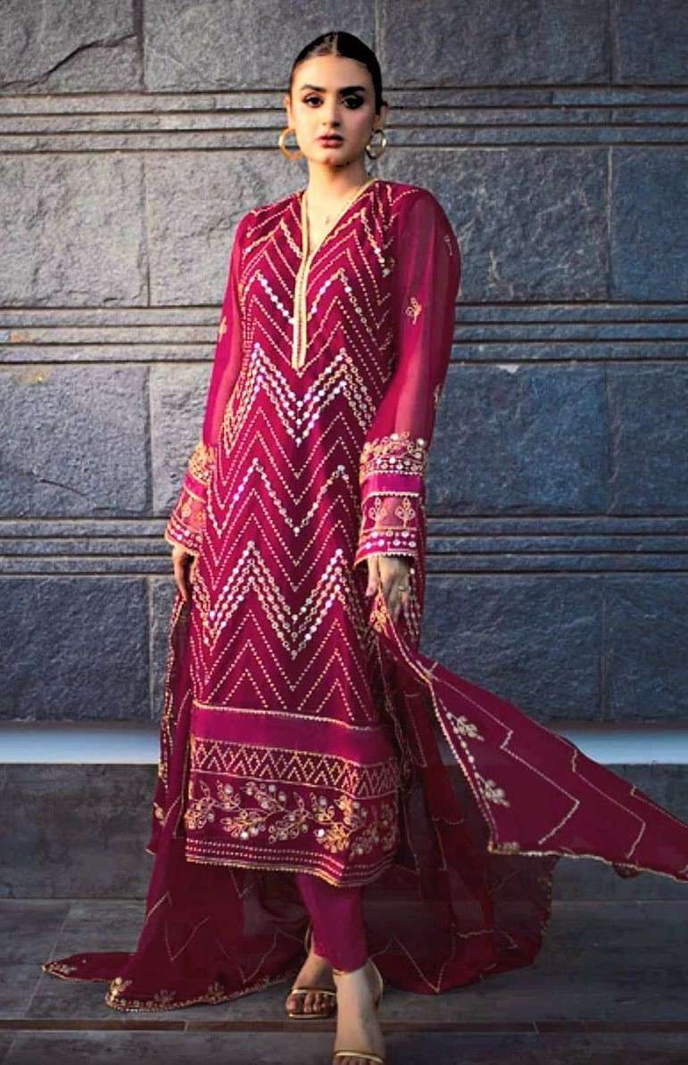 ANAMSA 7773 Design 266 Georgette with Embroidery work Pakistani salwar ...