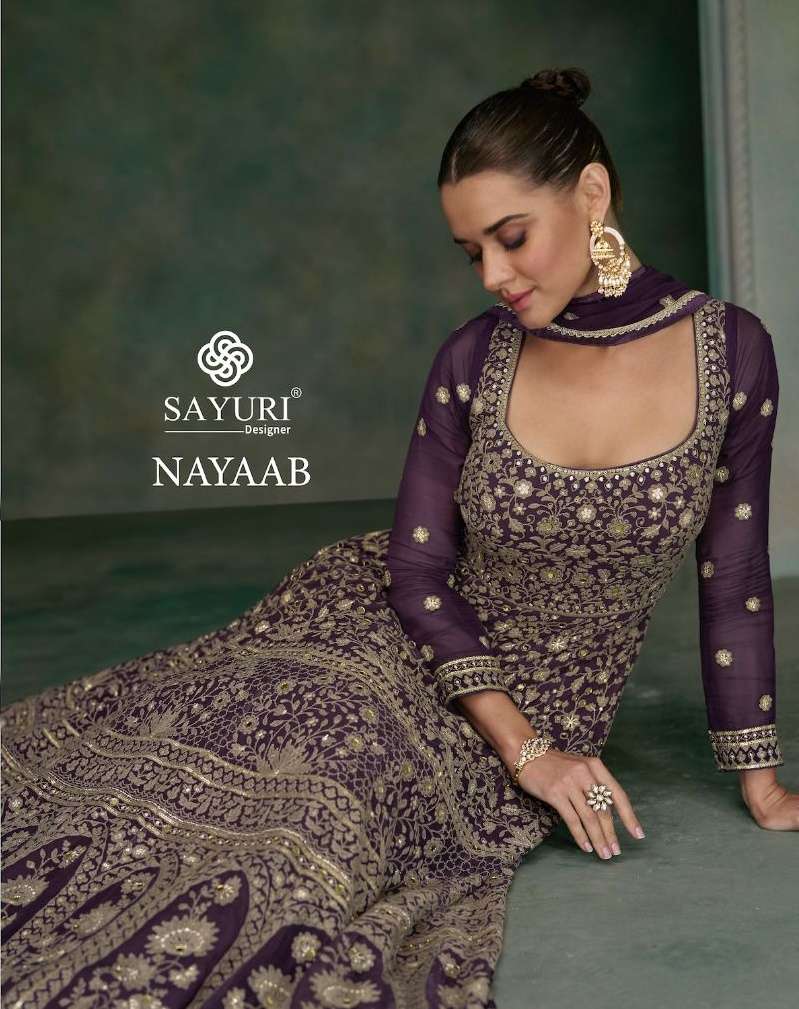 Aashirwad Creation Sayuri Nayaab Georgette with Designer Long Heavy ...