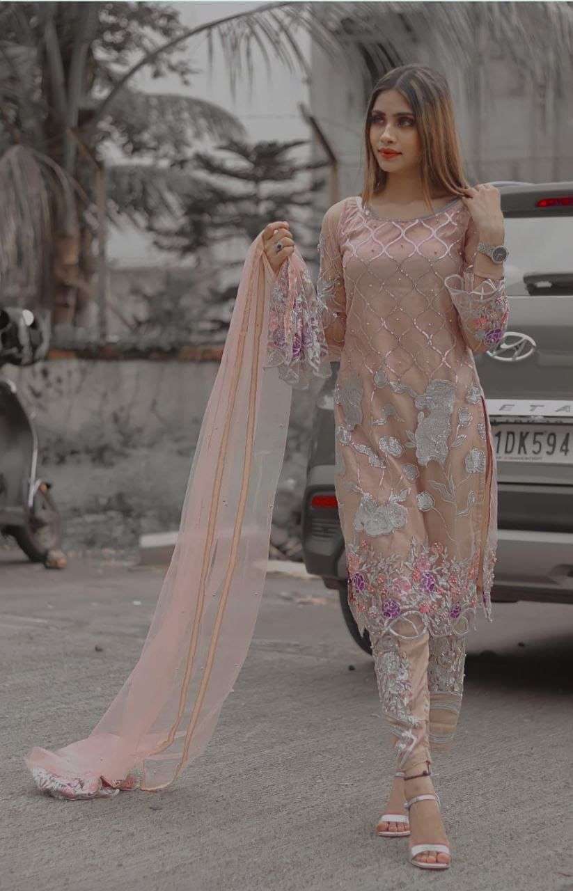 Affan Creation 101 Butterfly Net with Designer Pakistani salwar kameez ...